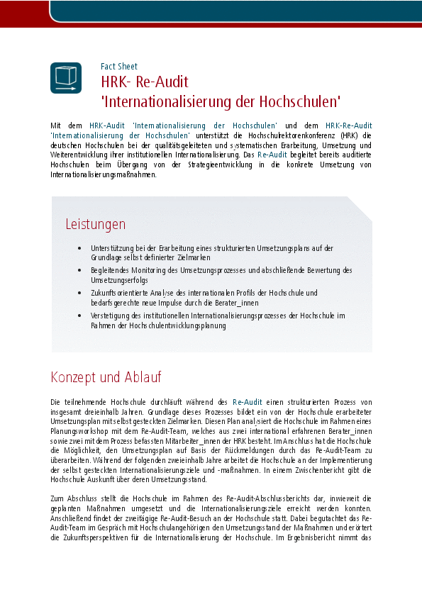 Re-Audit - Audit „Internationalisierung der Hochschulen“